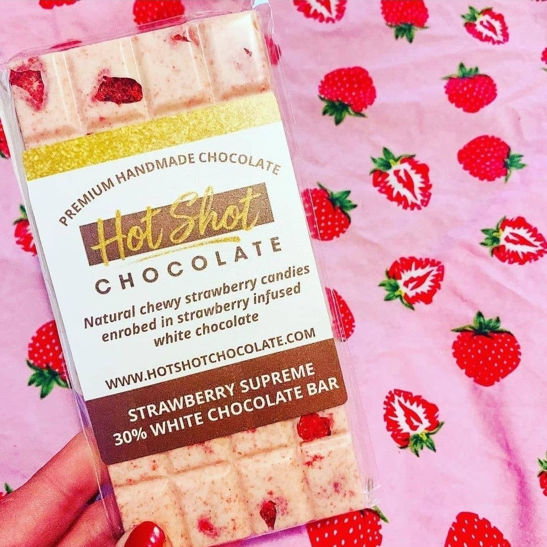 Strawberry Supreme Chocolate Bar (24pc) – Hot Shot Chocolate